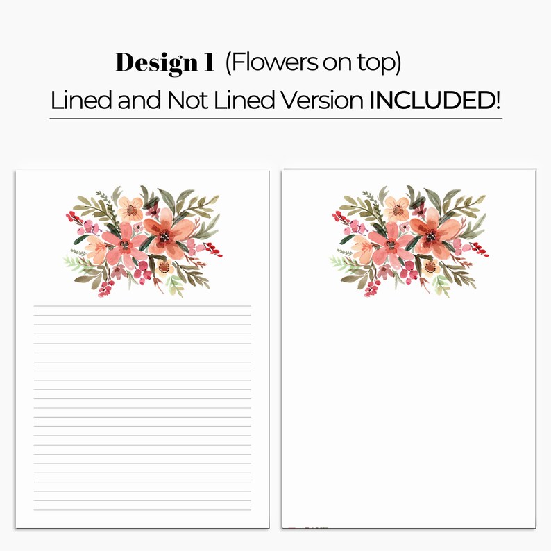 Boho Floral Printable Stationery Printable Writing Paper - Etsy