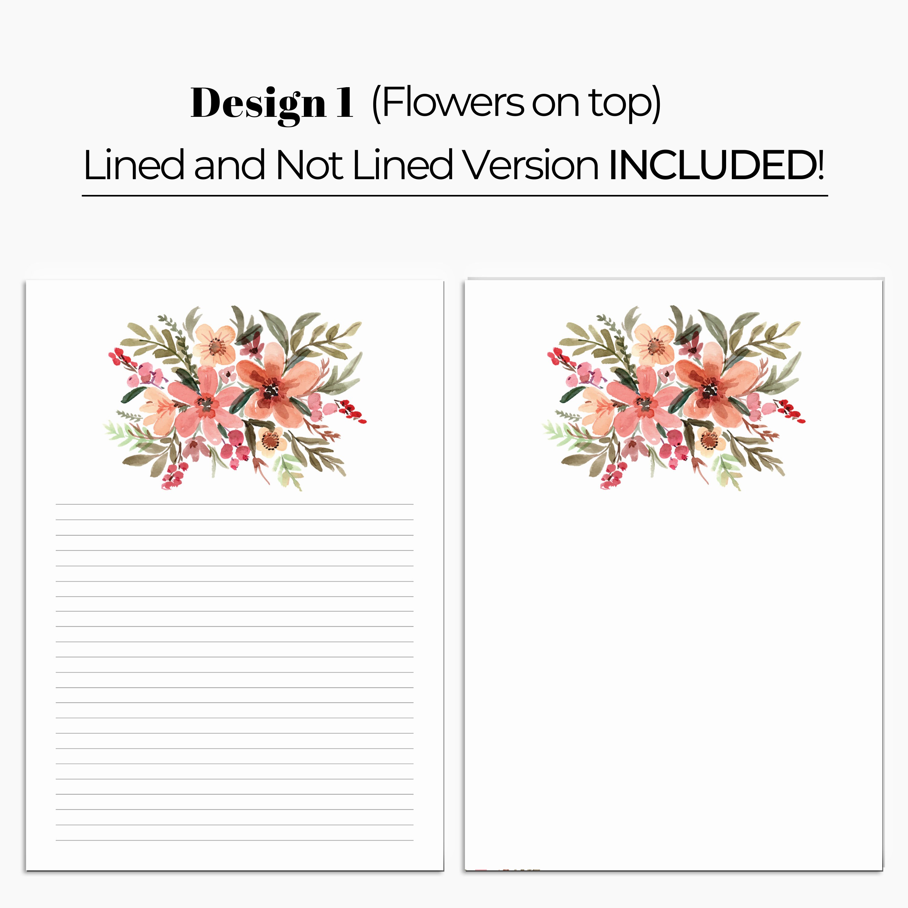 Boho Floral Printable Stationery Printable Writing Paper - Etsy