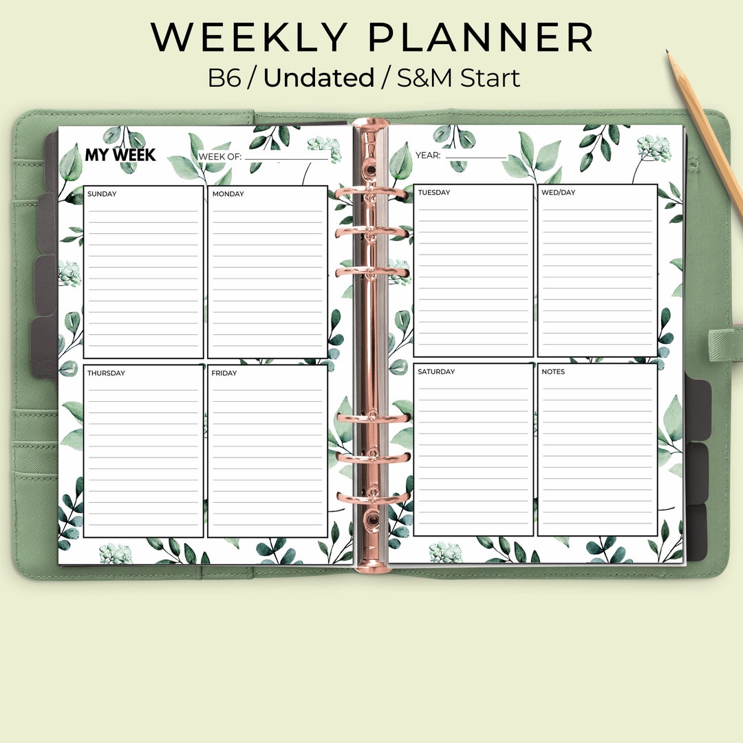Weekly Planner Printable Week at a Glance Printable Weekly - Etsy