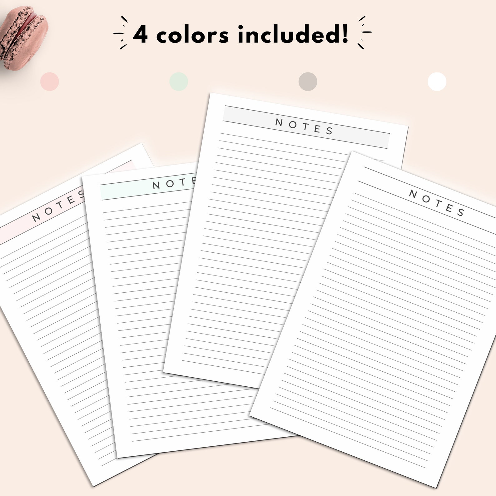 Notes Pages Printable Lined Notes Printable Writing Paper | Etsy