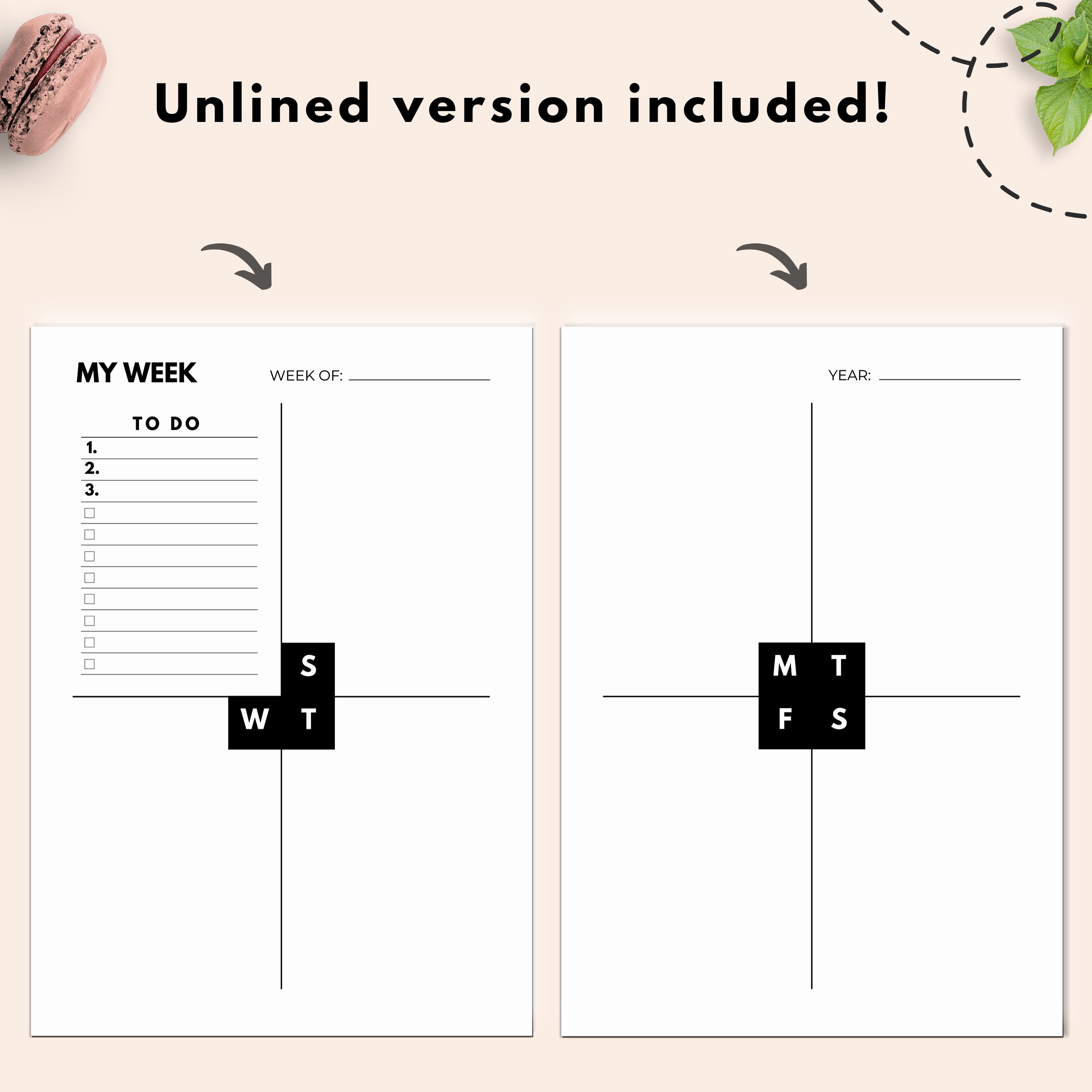 Weekly Planner Printable Week at a Glance Printable Weekly | Etsy
