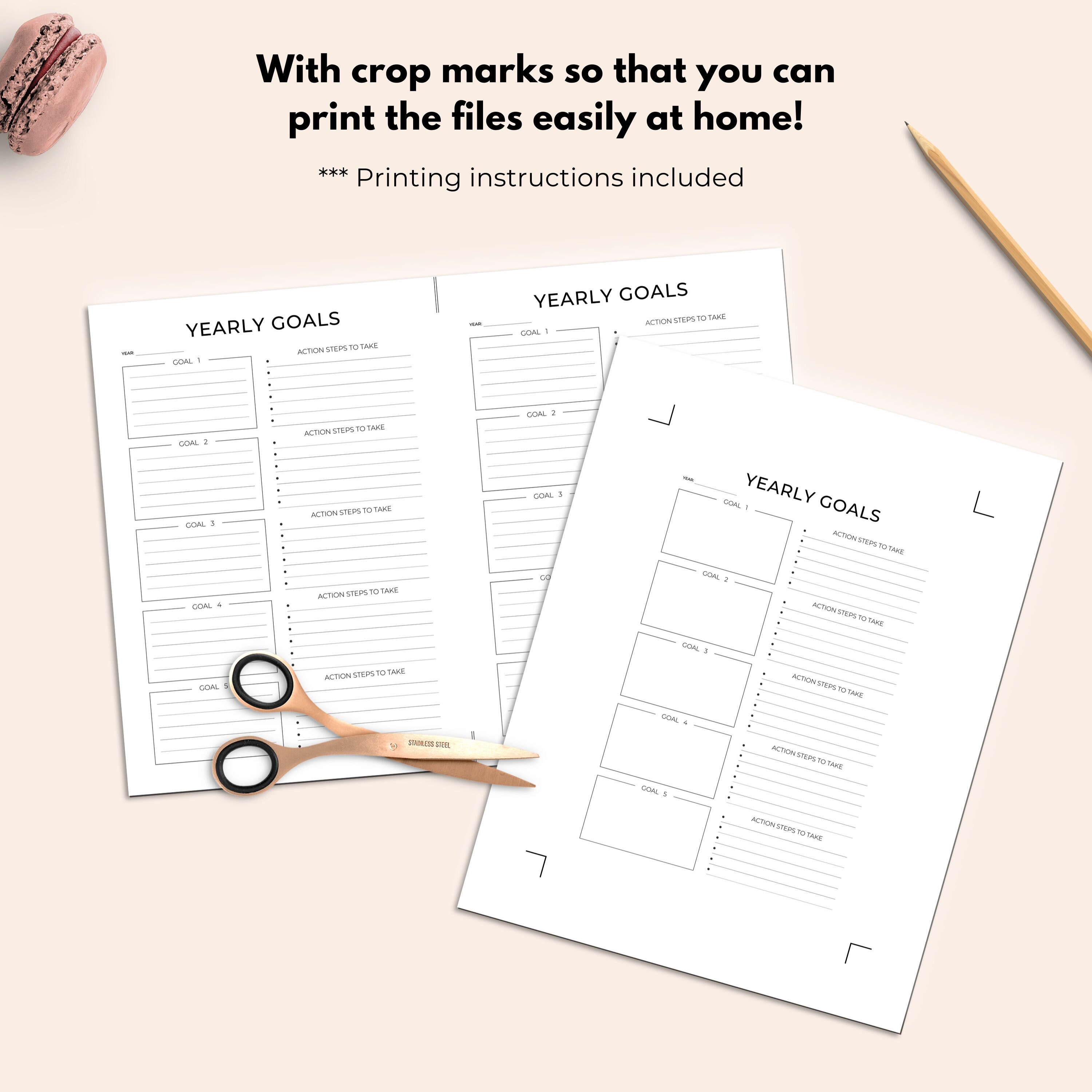 Yearly Goals Planner Printable Productivity Planner Goal | Etsy