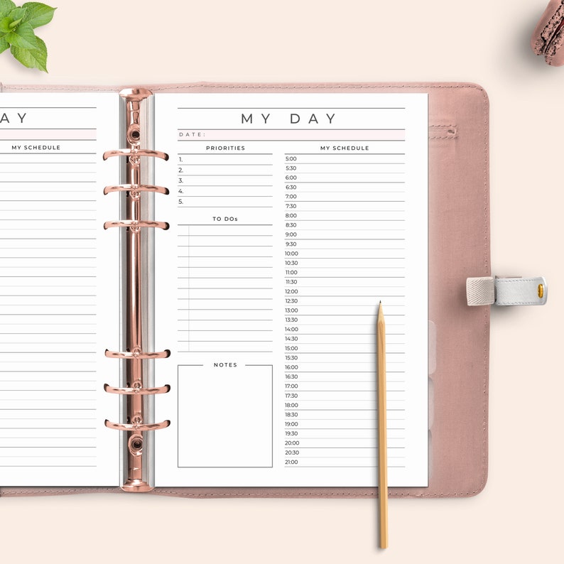 Daily Planner Printable Half Hour Daily Planner Day Planner - Etsy