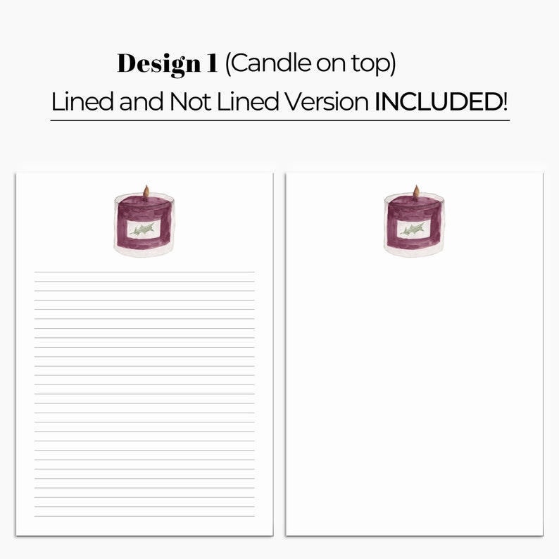 Candle Printable Stationery Printable Stationery Paper | Etsy