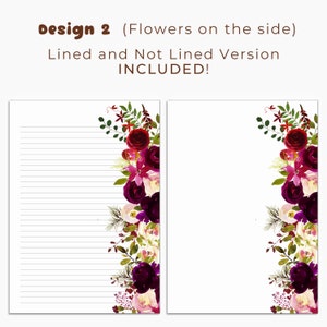 Purple Floral Printable Stationery, Letter, Printable Stationary ...