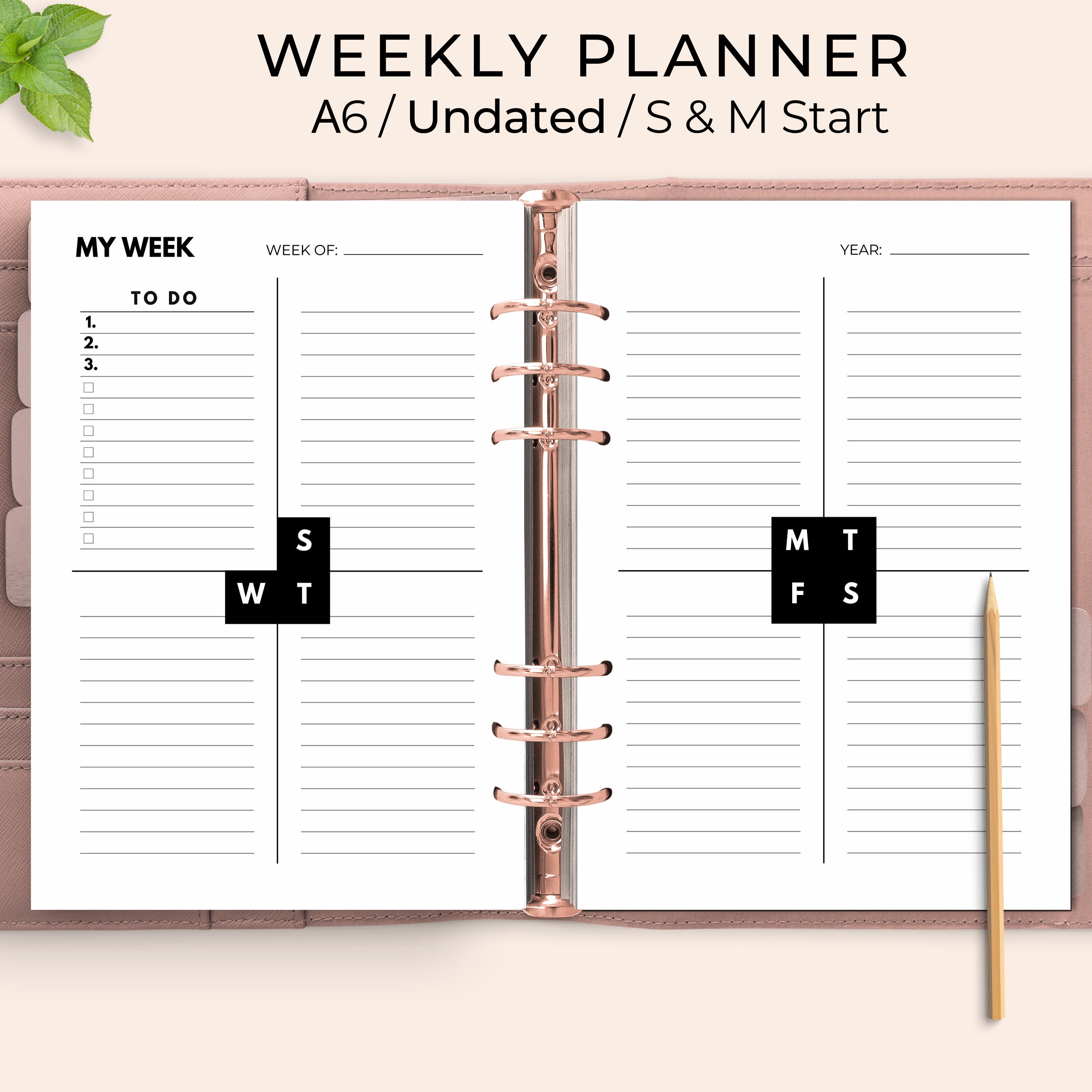Weekly Planner Printable Week at a Glance Printable Weekly | Etsy