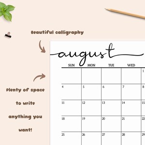 2024 Large Calendar Printable, Desk Calendar 2024, Minimalist Big Wall ...