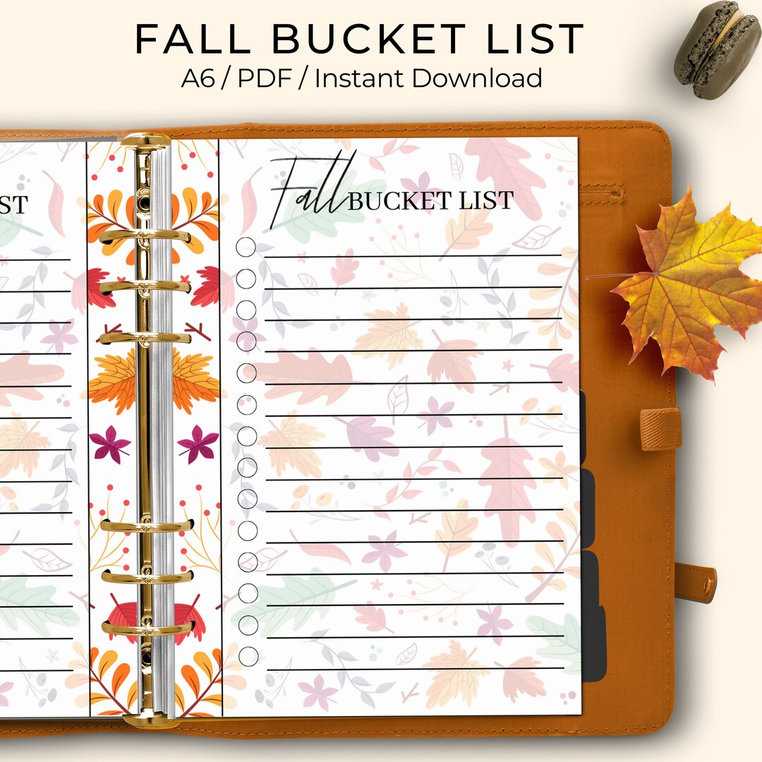 Fall Bucket List Printable, Printable Autumn Bucket List, Autumn to Do ...