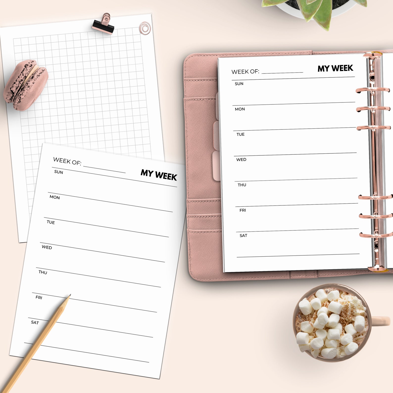 Weekly Planner Printable Week at a Glance Printable Weekly - Etsy