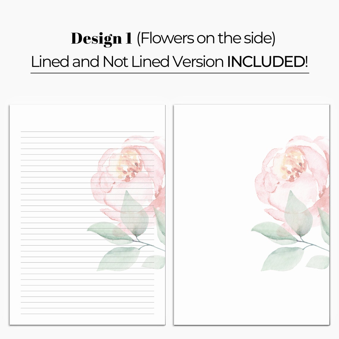 Floral Watercolor Printable Stationery Beautiful Printable - Etsy