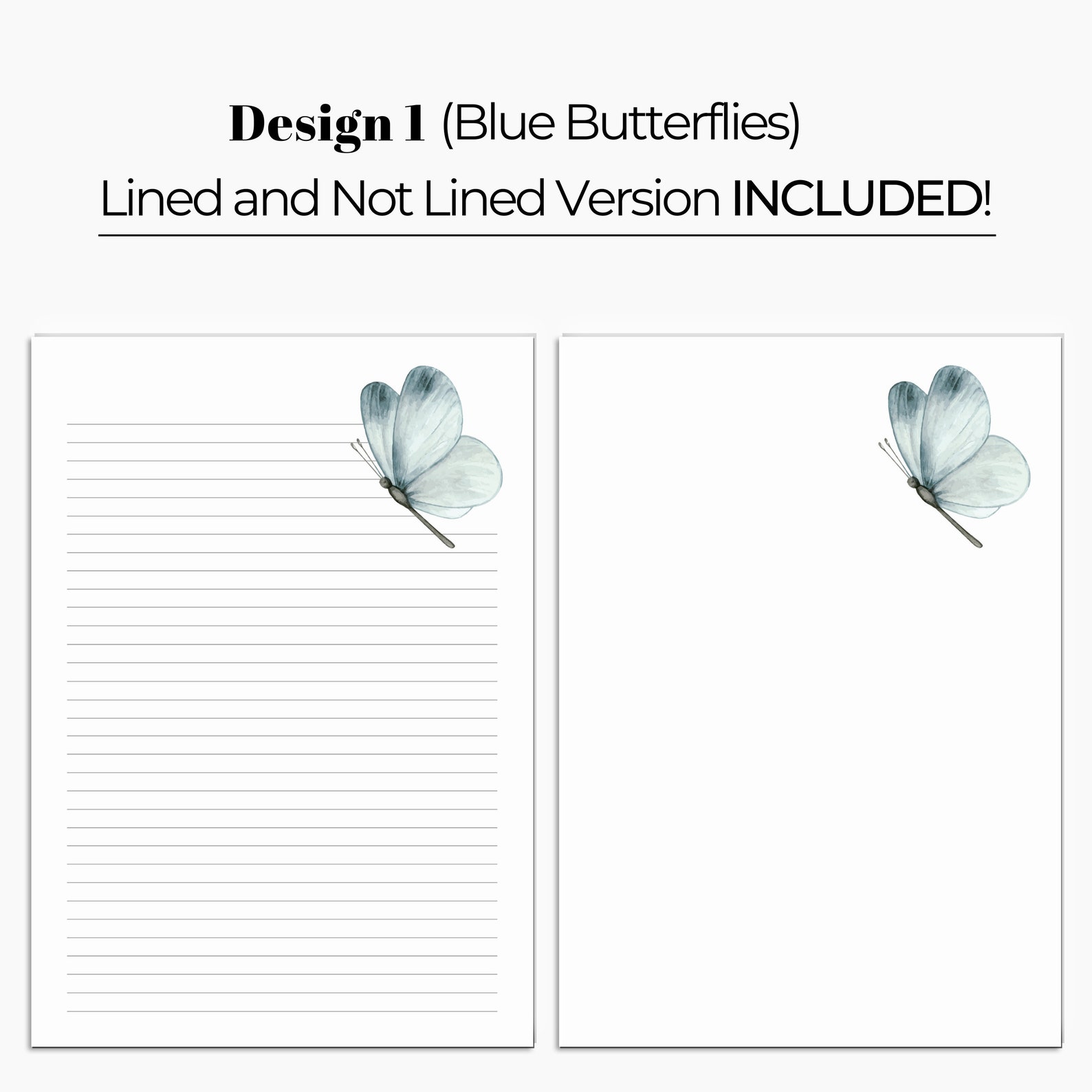 Butterflies Printable Stationary Printable Writing Paper - Etsy