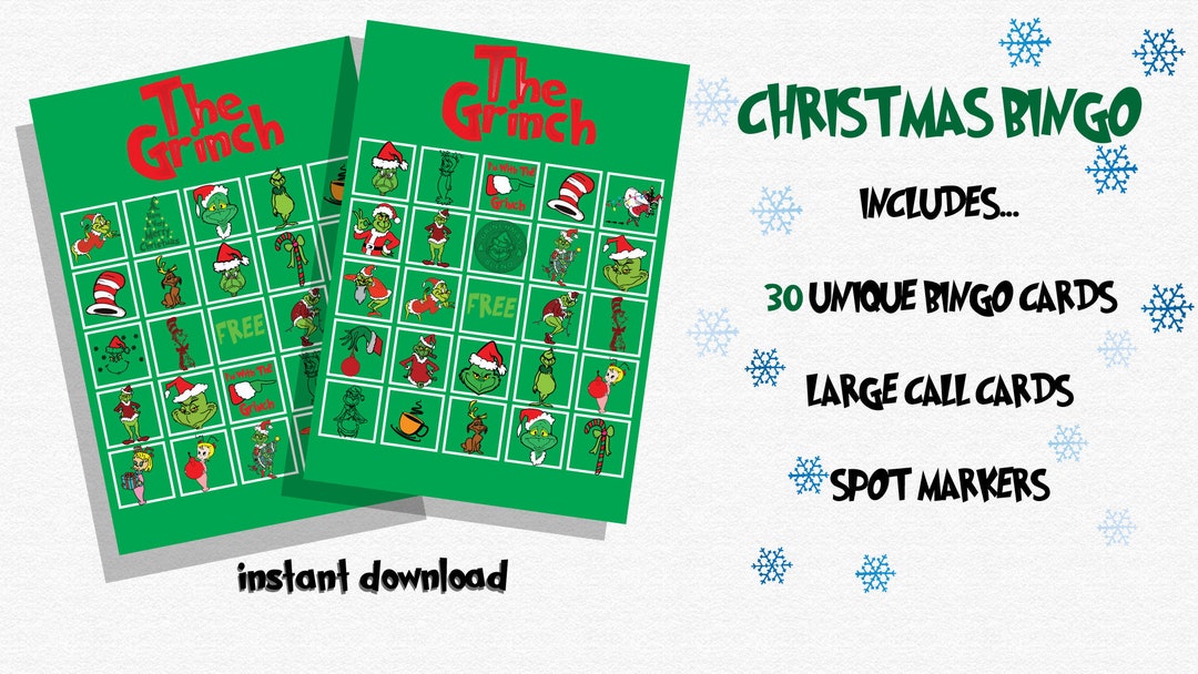 Christmas/ Holiday Bingo, INSTANT Download - Etsy