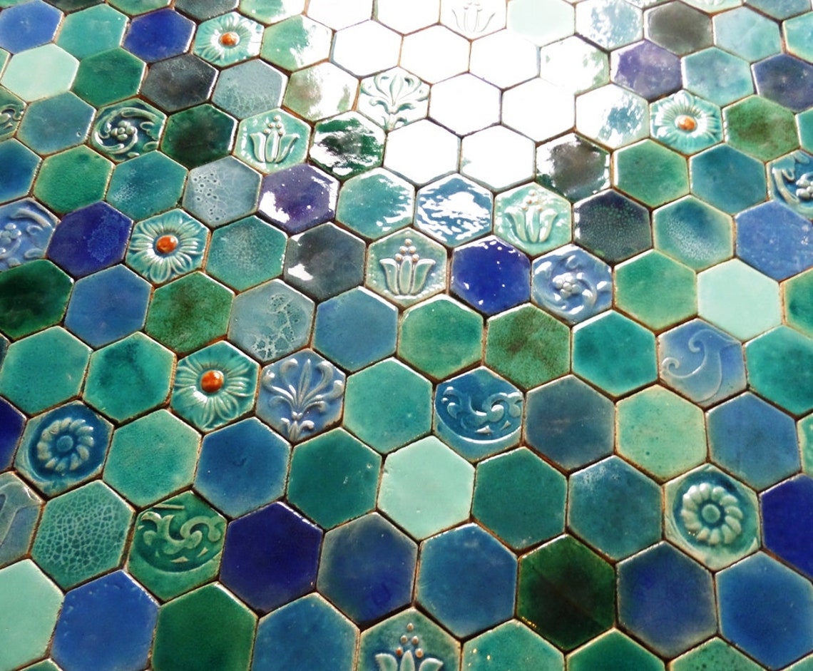 Tiles Turquoise Thoughts - Etsy