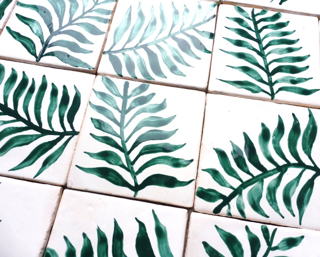 White Fern Tiles - Etsy