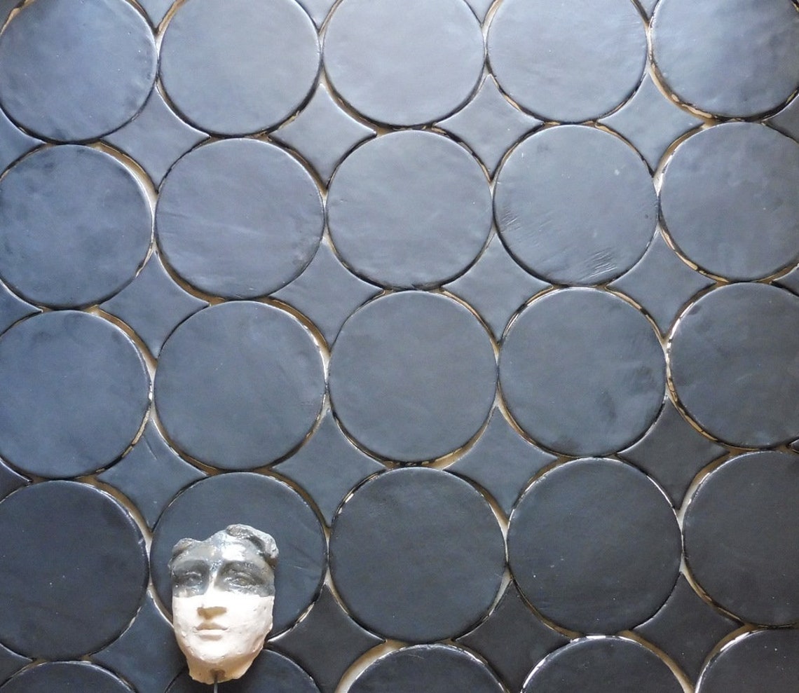 BLACK CIRCLES Tiles - Etsy