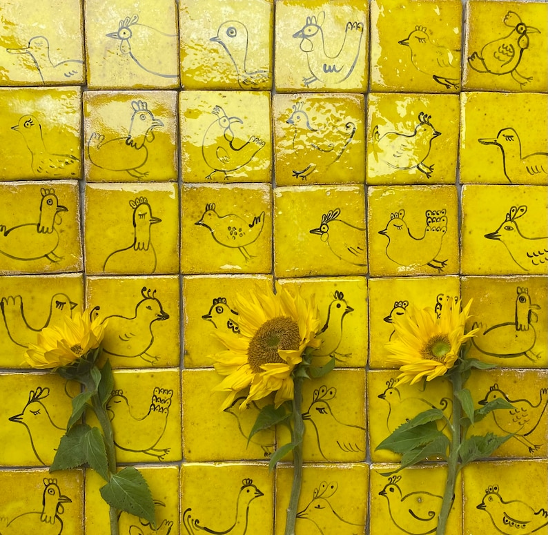 CHICKEN AND EGG TILES :) - Etsy