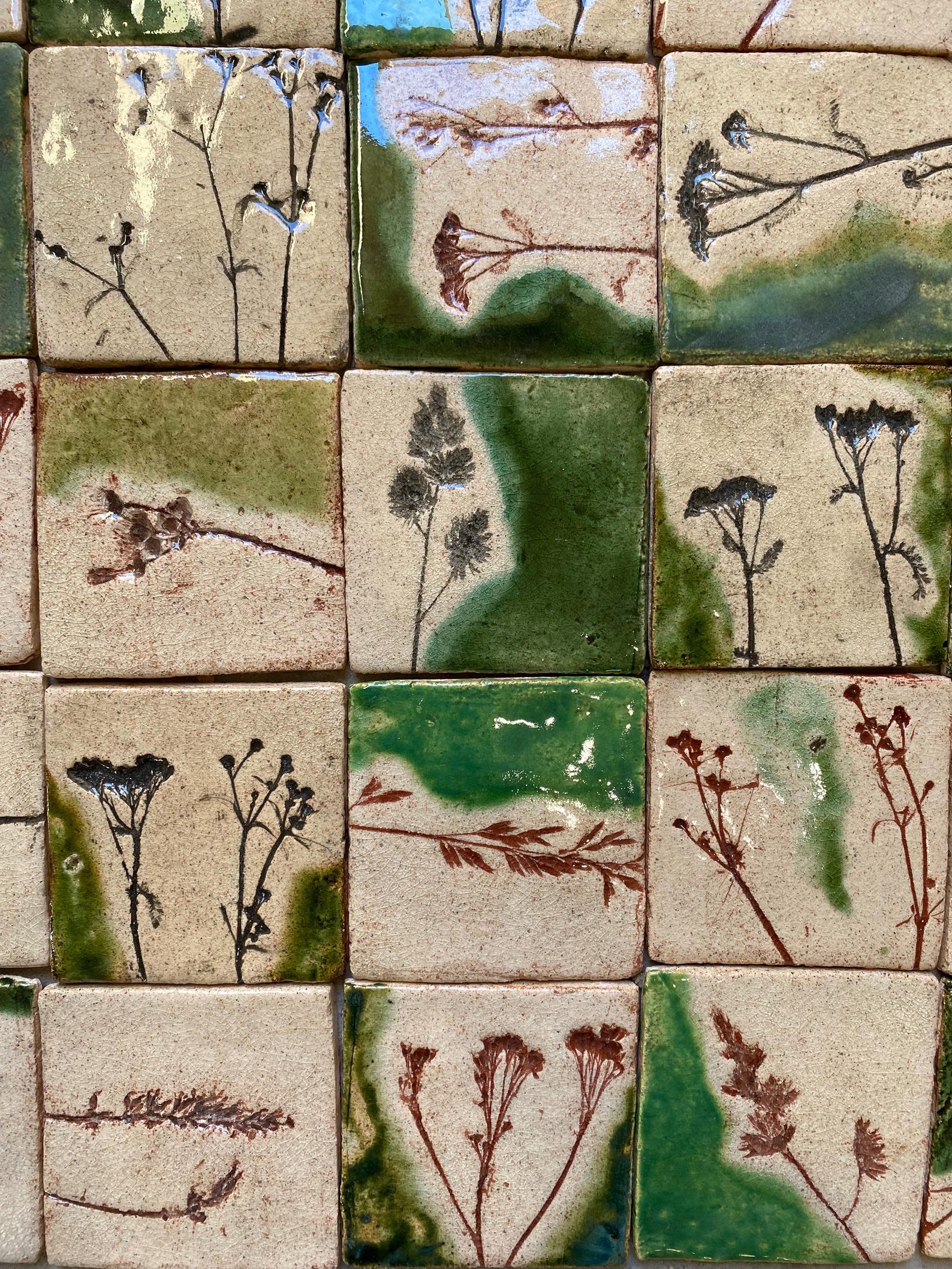Tiles - Green Herbs - Etsy