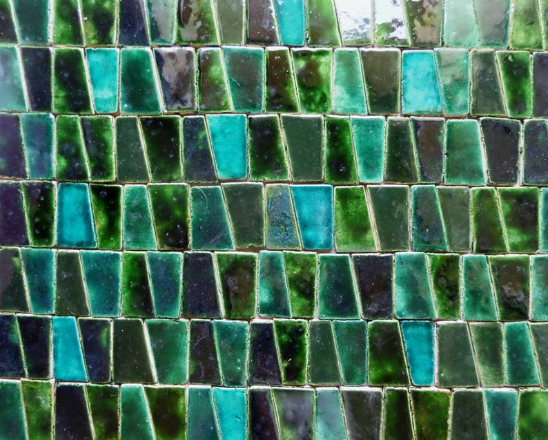 Tiles mosaic green and turquoise | Etsy
