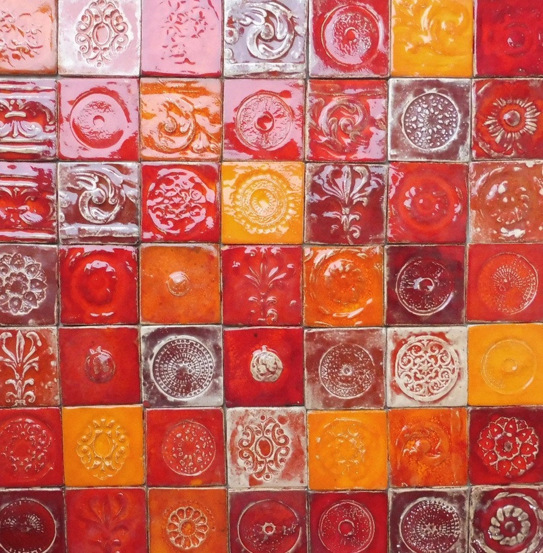 Tiles - Red Baroque - Etsy