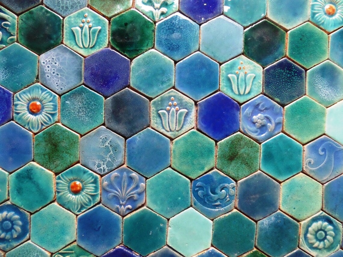 Tiles Turquoise Thoughts - Etsy