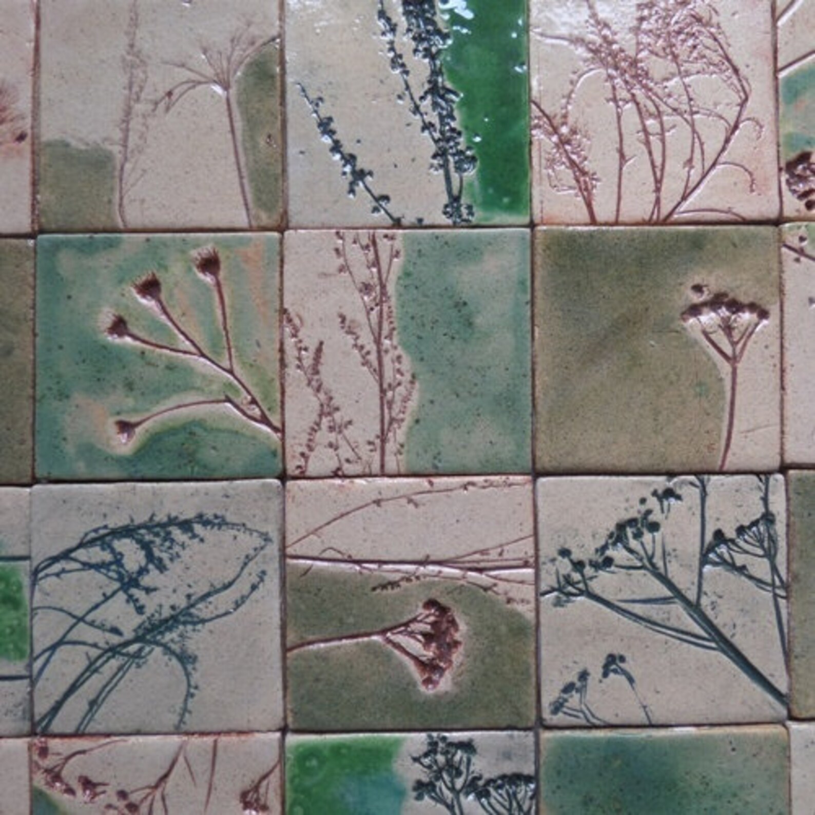 Tiles Green Herbs - Etsy