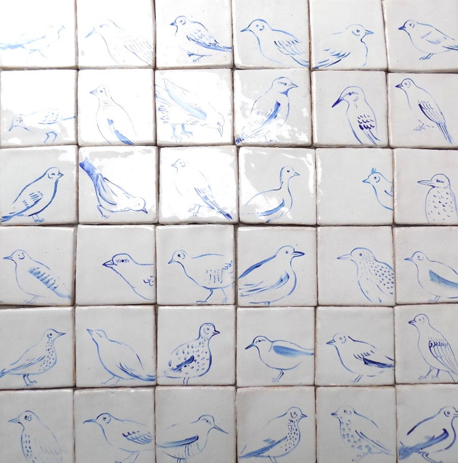 Tiles - Blue Birds - Etsy
