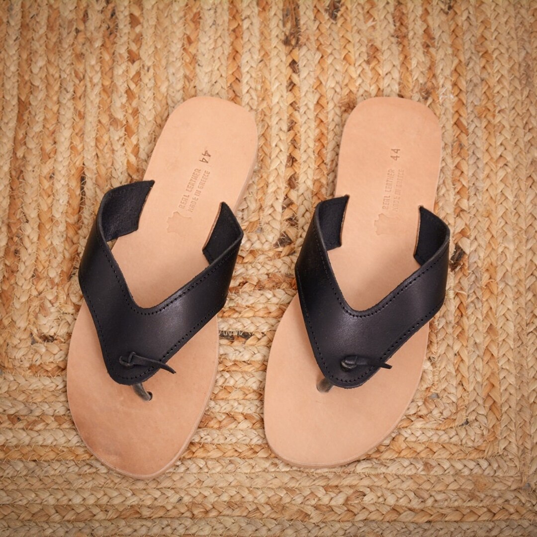 Flip Flop Leather Sandals for Men, Handmade From Greece, Classic Summer ...