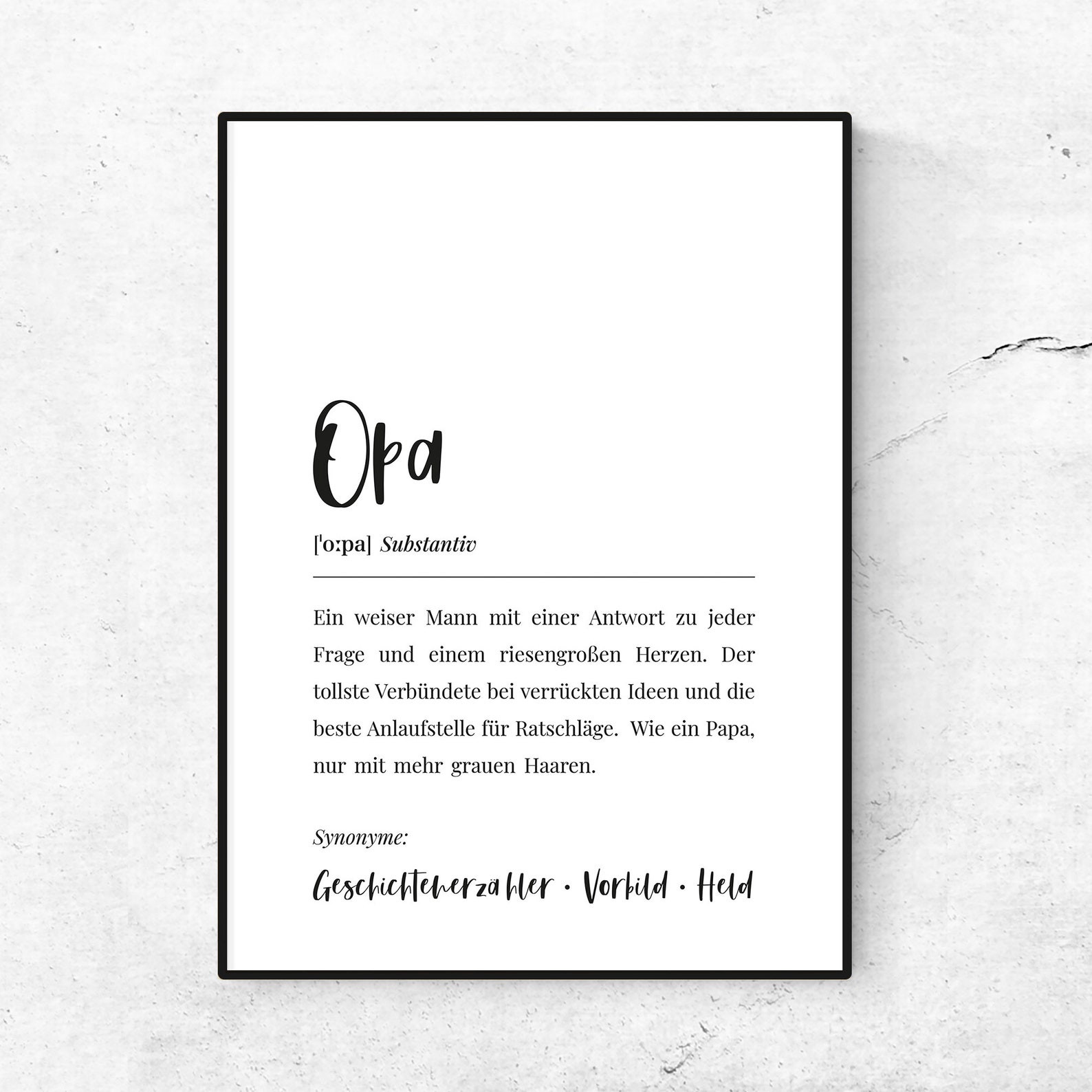 Printable Poster Karte "Opa" Definition | Art Print zum Ausdrucken ...