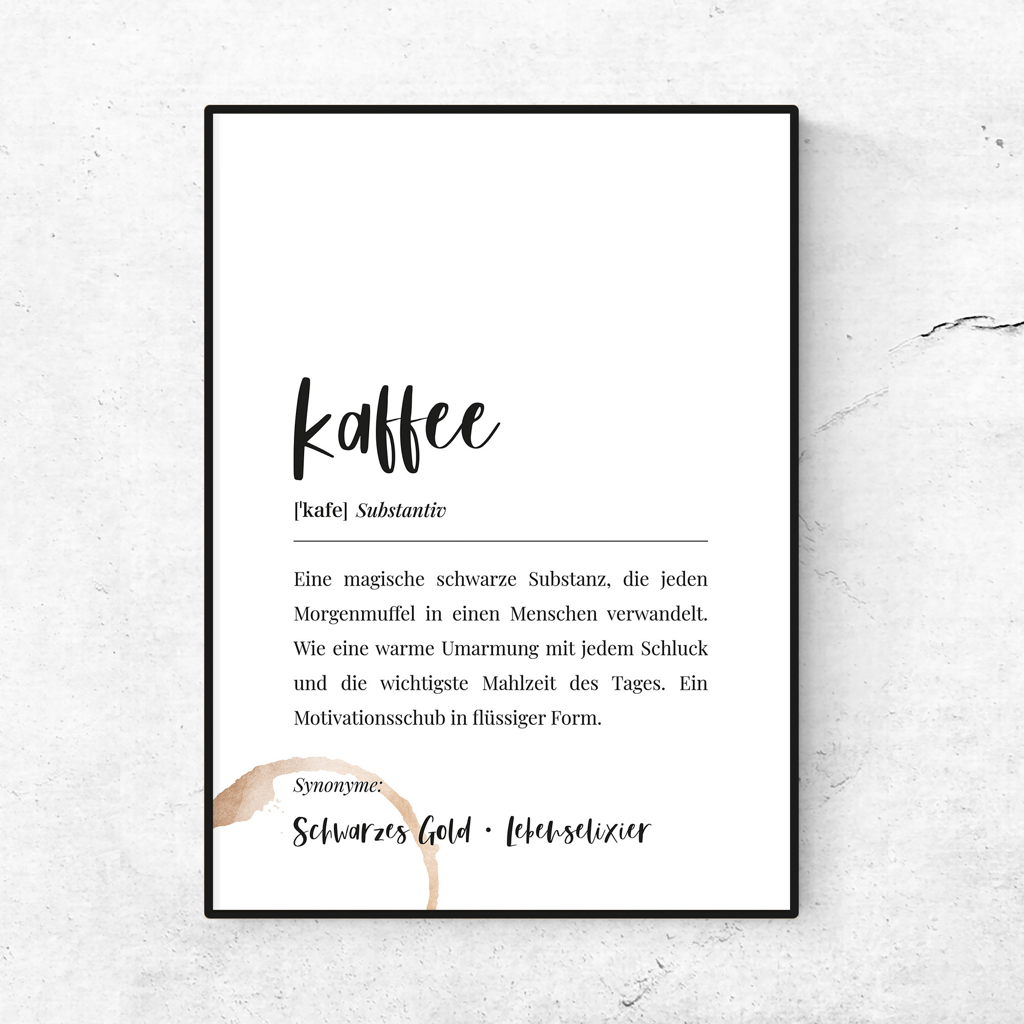 Printable Poster Karte "Kaffee" Definition | Print Postkarte zum ...