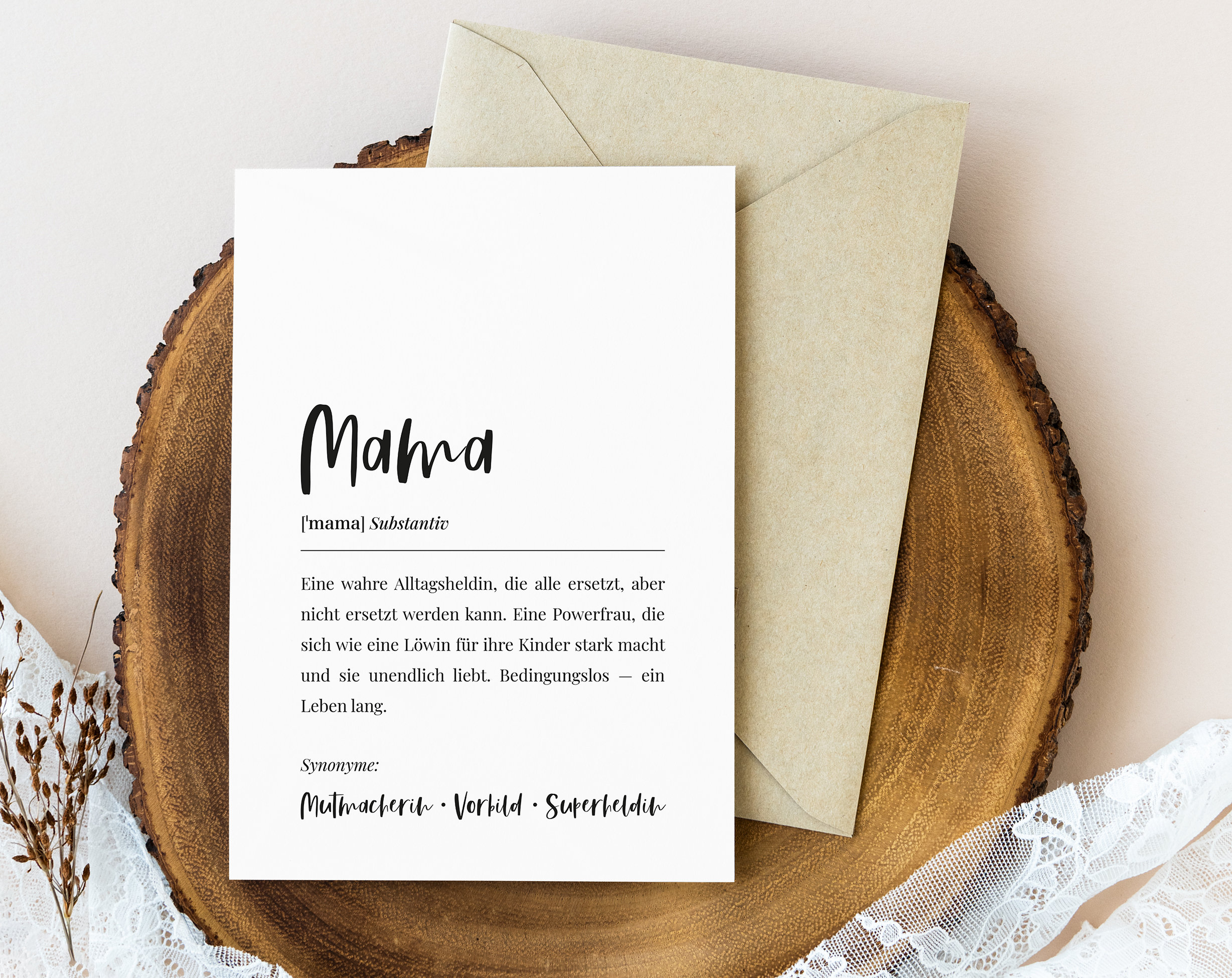 Printable Poster Karte "Mama" Definition | Art Print Bild zum ...