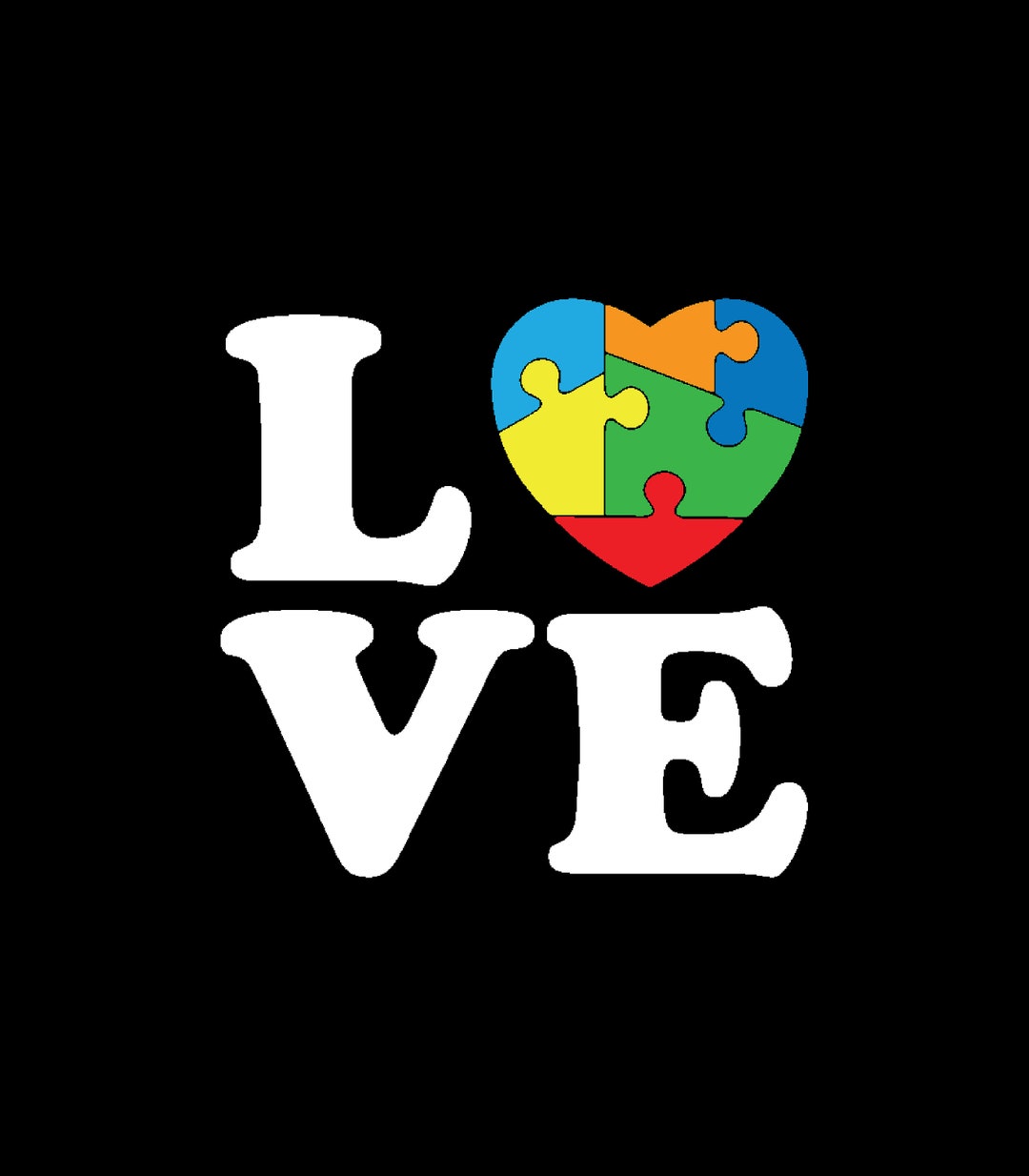 Autism Awareness PNG, Autism LOVE Puzzle Piece, Autism Digital Download ...