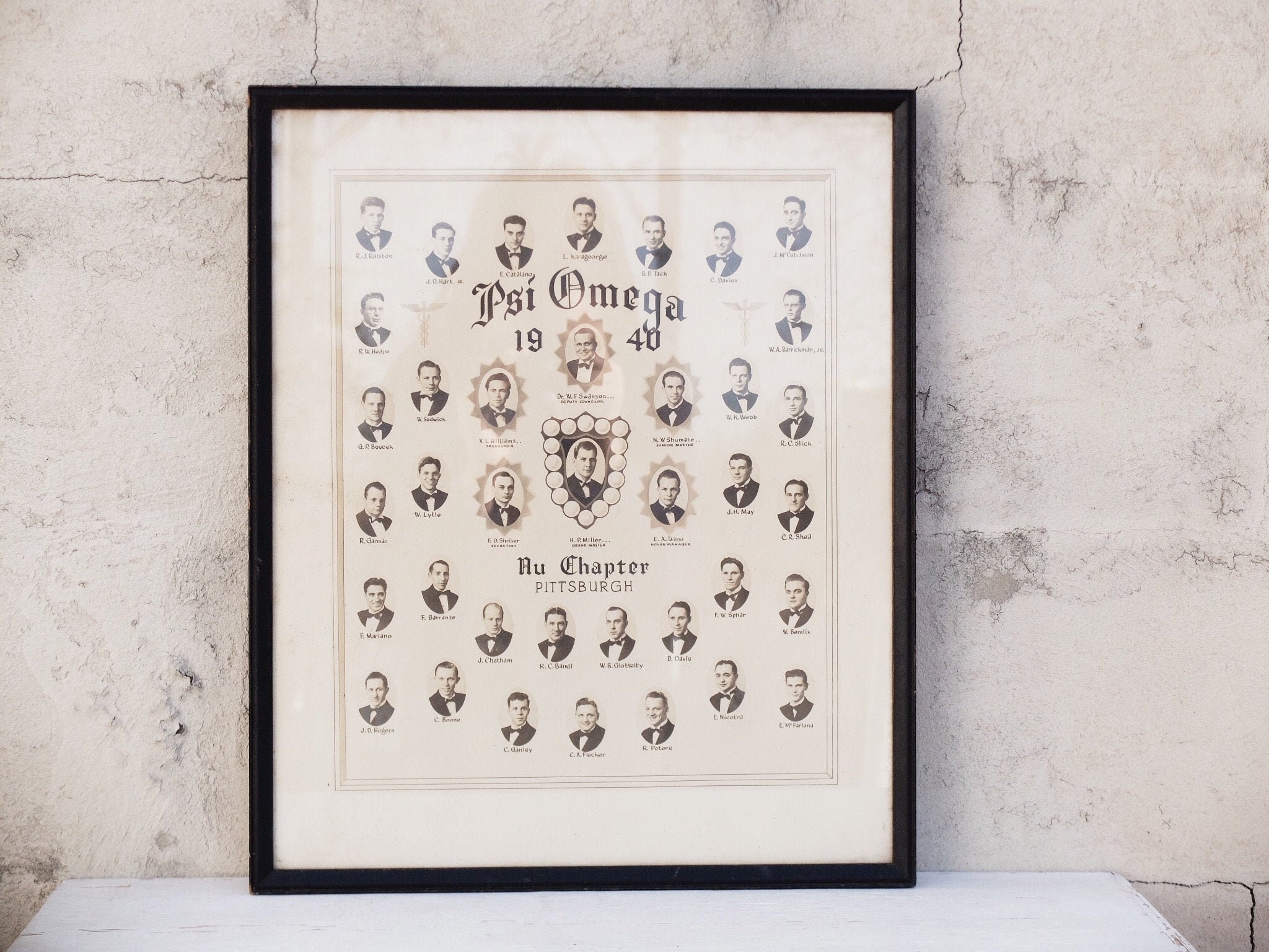Vintage 1940s Fraternity Composite Photo: Psi Omega, Pittsburgh - Etsy