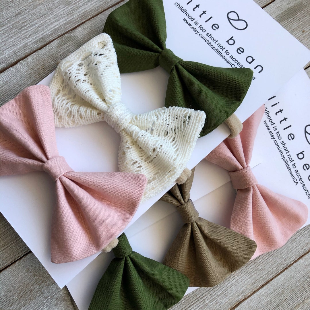 The Penelope Trio Nylon Headband or Alligator Clip Hair Bows Infant to ...