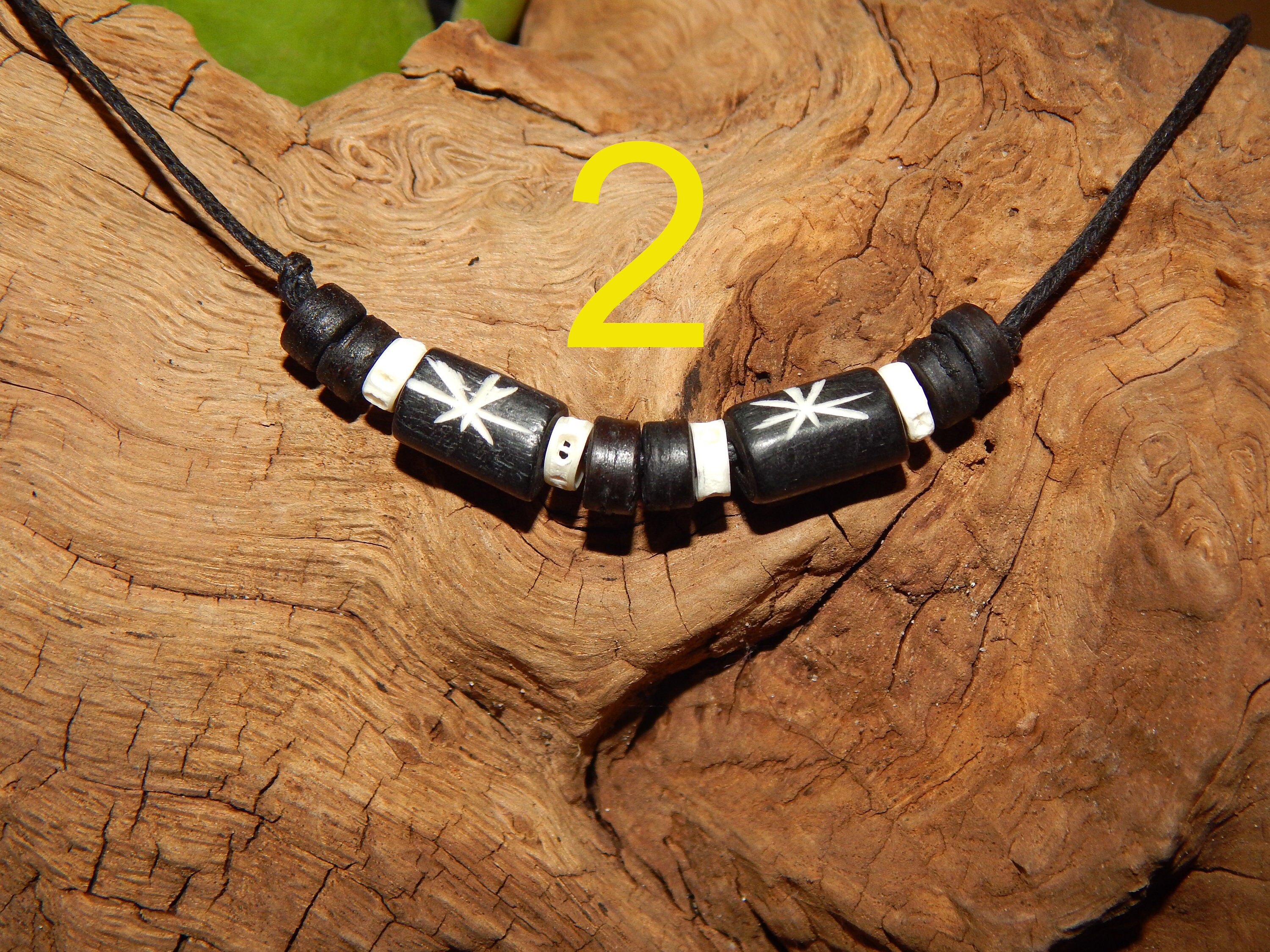 Collares de surf hechos de cuentas de coco y hueso joyería | Etsy