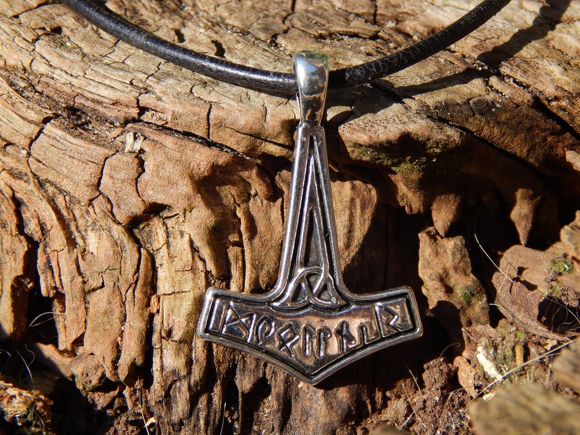 Thor's Hammer With Inscription in Runes - Etsy