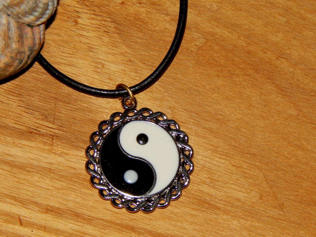 Yin and Yang Symbol With Genuine Natural Leather Chain - Etsy