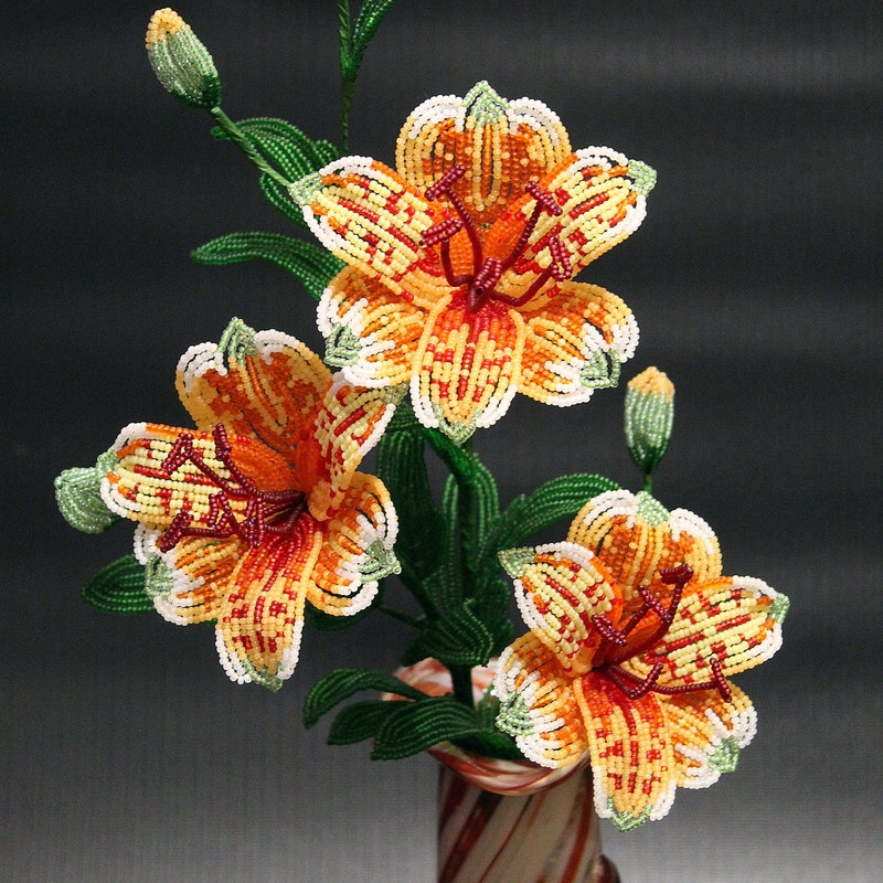 Beaded Flowers - Etsy