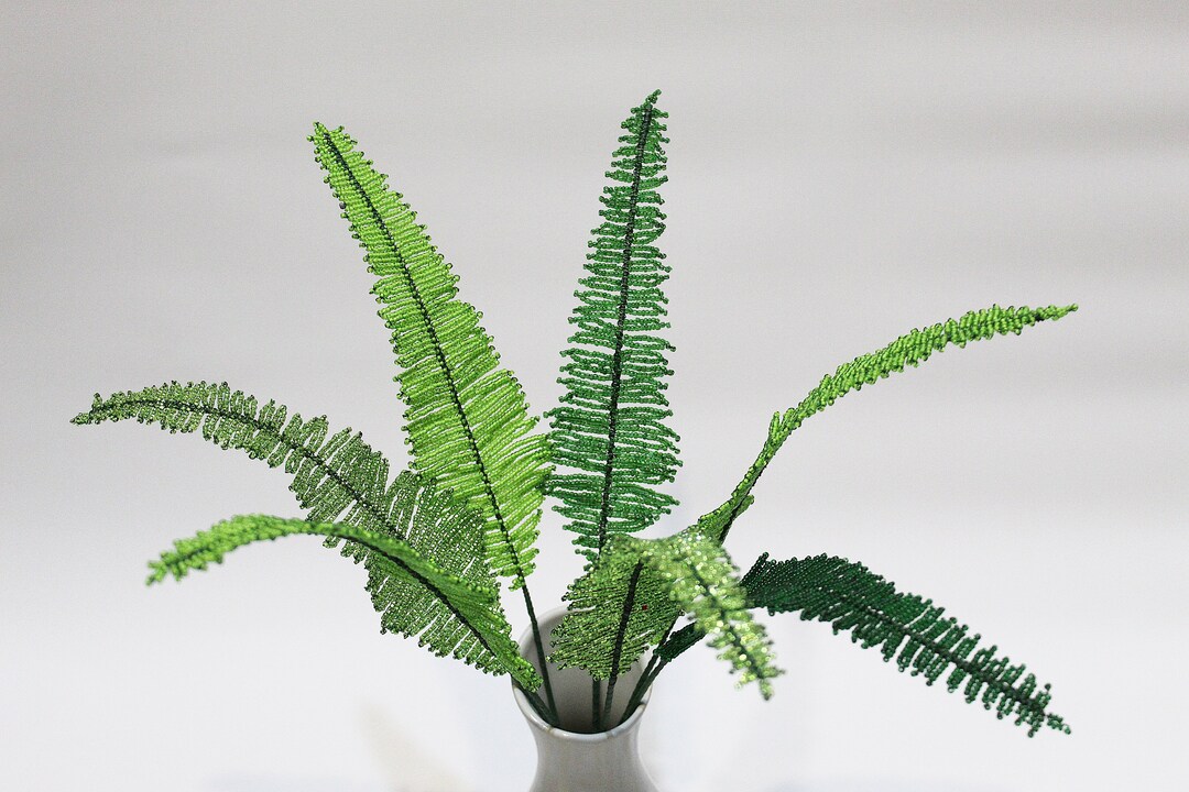 Fern, Beaded Decor, Decorative Fern, Beaded Fern, Beaded Flowers ...