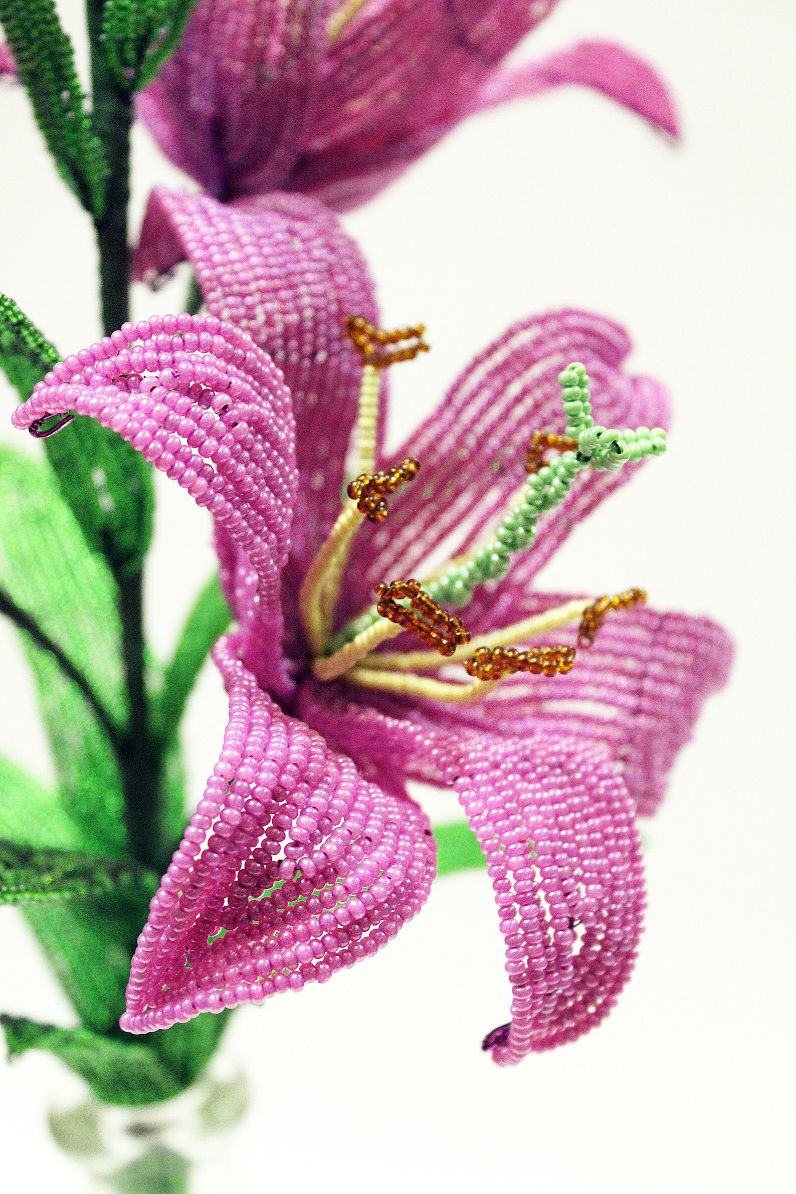 Pink Lily French Beaded Flower Beaded Lily Lily Branch - Etsy
