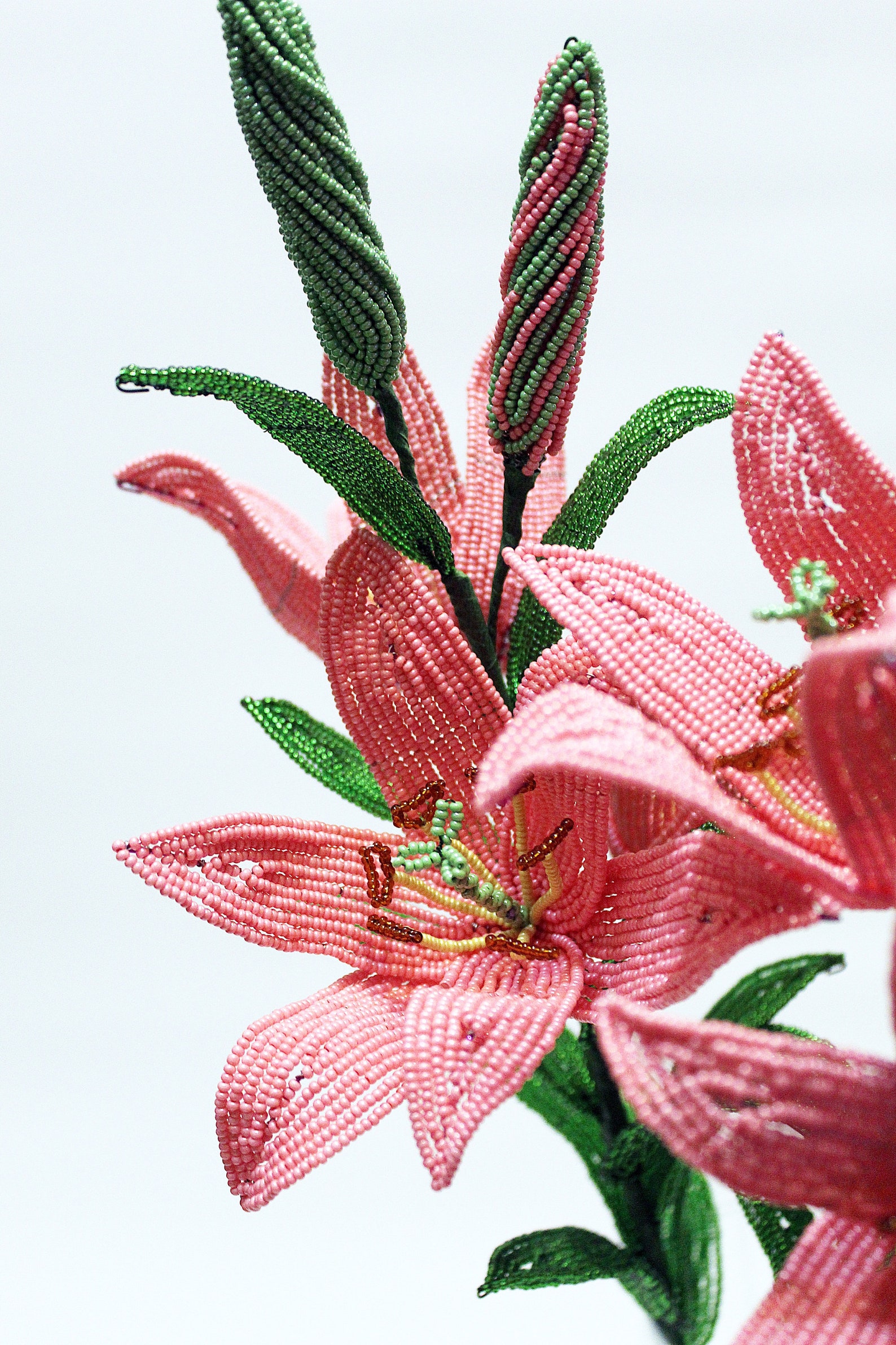 Bouquet of 3 Branches of Lilies French Beaded Flower Beaded - Etsy