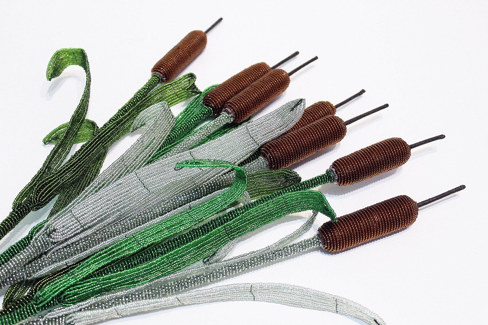 Beaded Cattail Reed Cattail Beaded Reed Beaded Flowers | Etsy