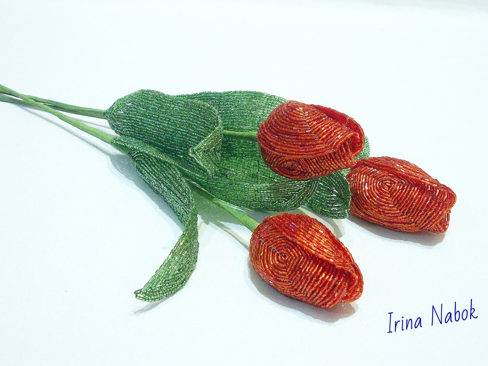 Bouquet of Tulips, Set of 3 Tulips, Beaded Tulip, Tulips From Beads ...