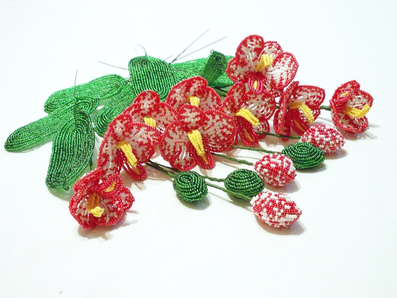 French beaded flower beaded flower Beaded orchid French | Etsy