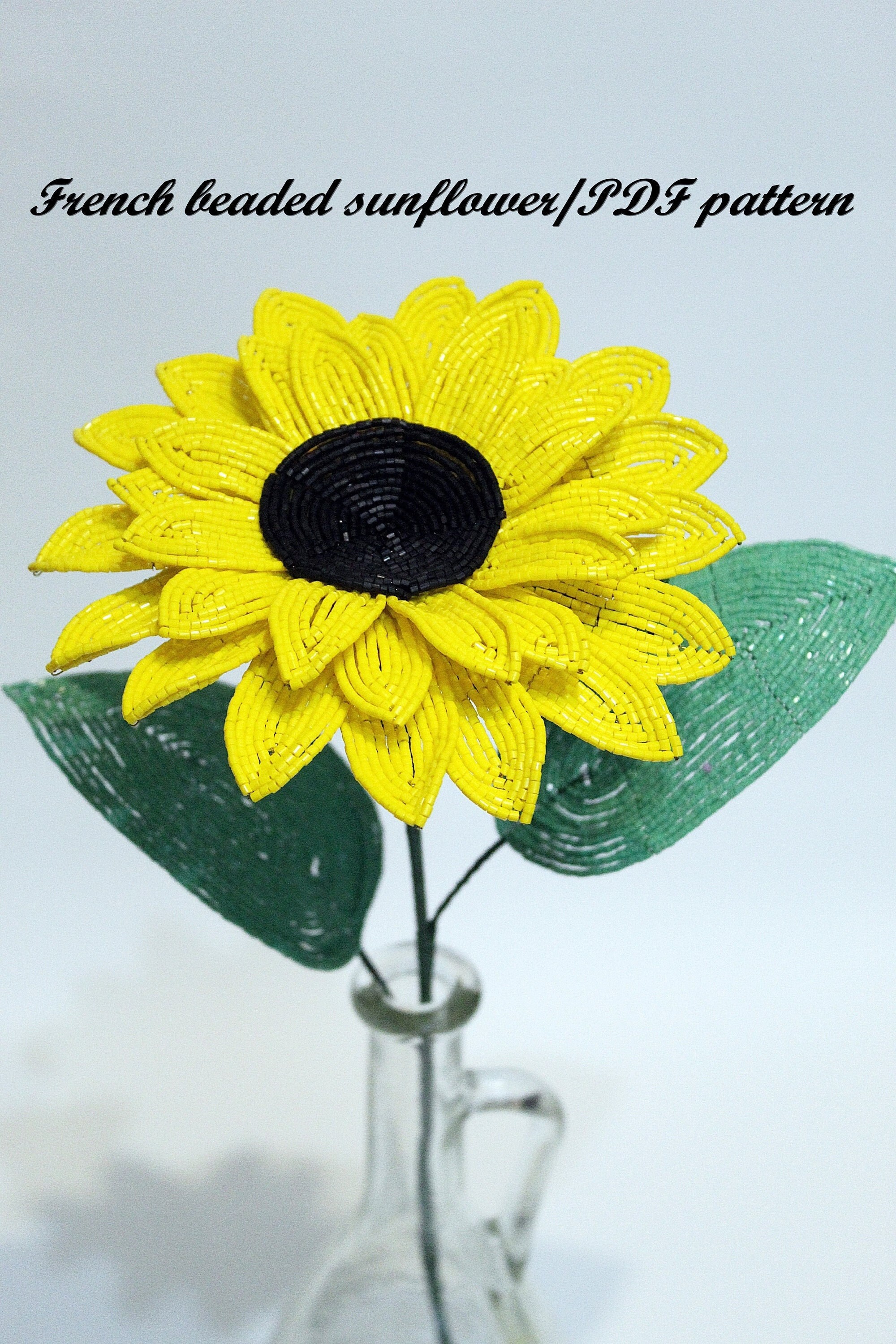 Pdf Tutorial Sunflower Pdf Pattern French Beaded Sunflower - Etsy