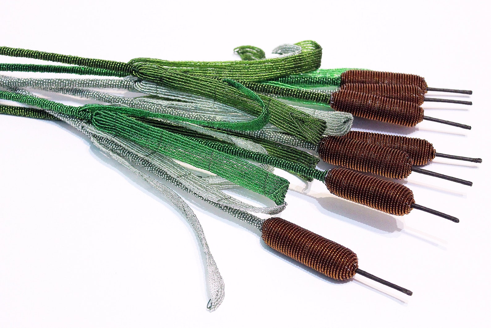 Beaded Cattail Reed Cattail Beaded Reed Beaded Flowers | Etsy