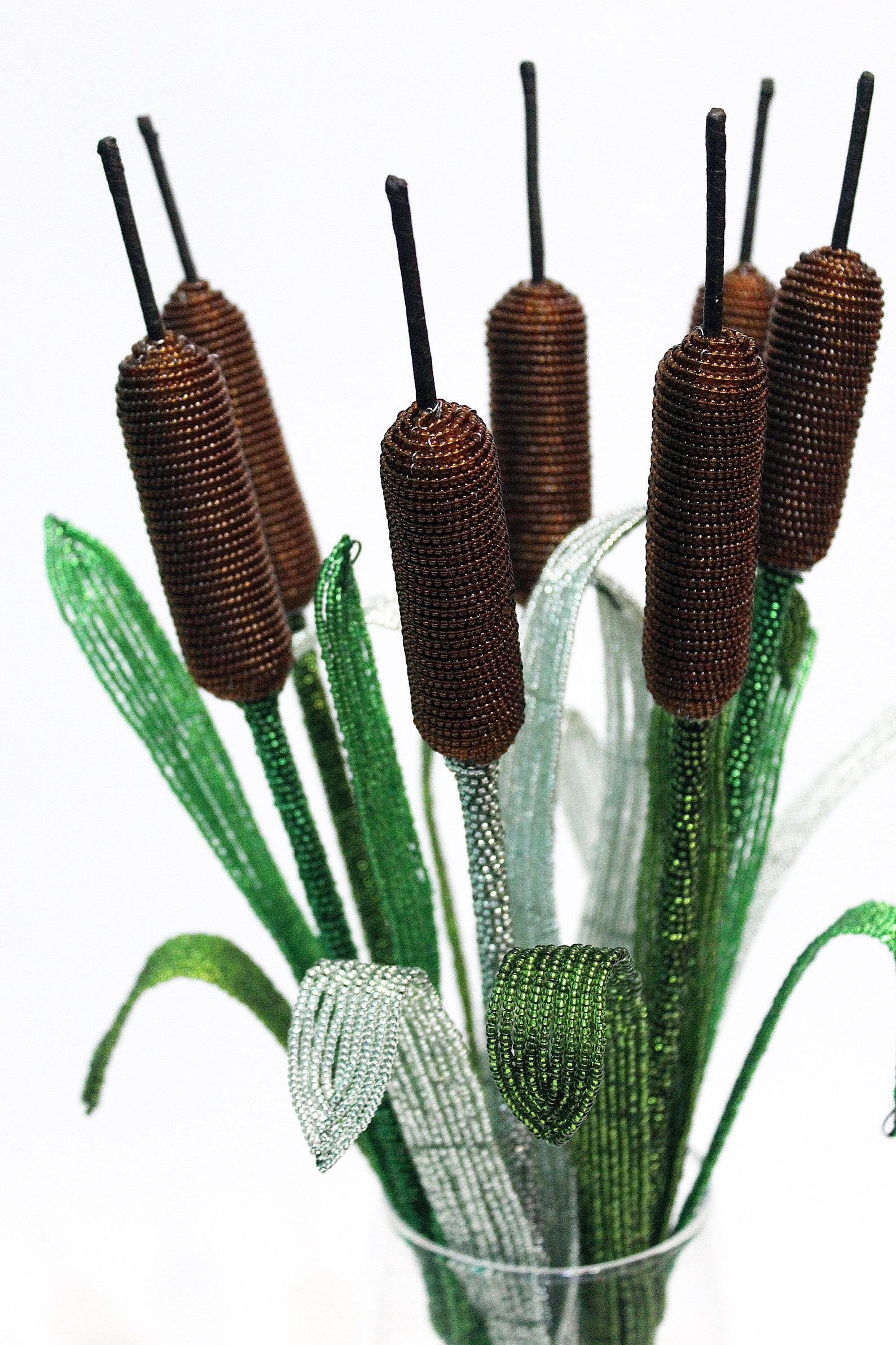 Beaded Cattail Reed Cattail Beaded Reed Beaded Flowers | Etsy