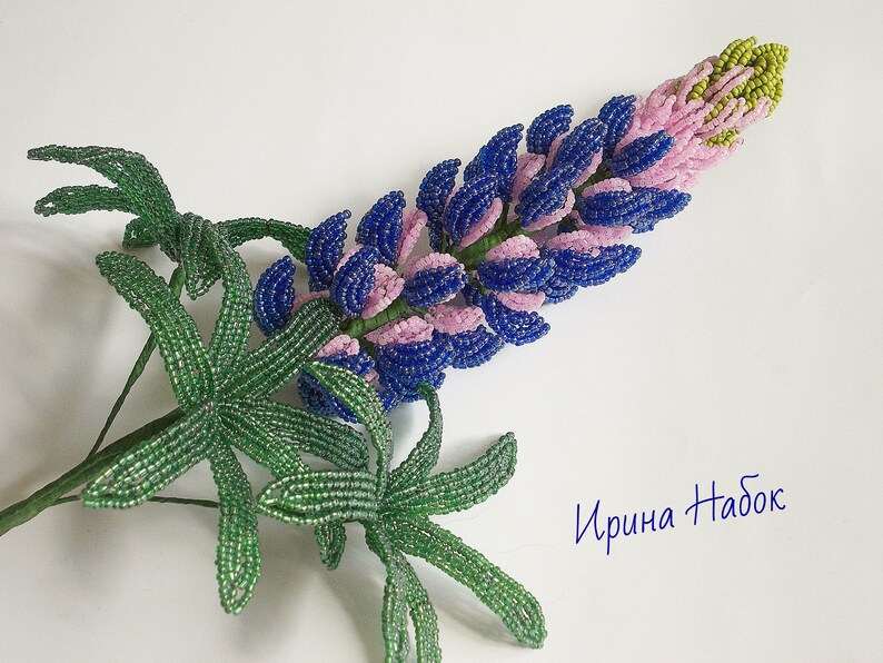 Lupine from beads Flowers from beads Beaded flowers Glass | Etsy