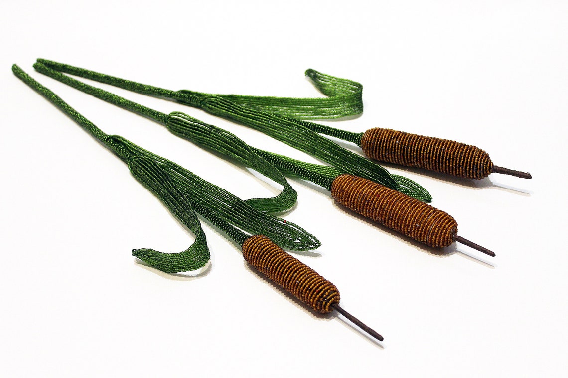 Set of 3 Reeds Reeds Stalks Reeds French Beaded Flower - Etsy