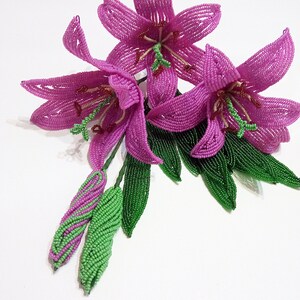 Pdf Pattern, Lily Pattern, Pdf French Beaded Flower Pattern, Pdf Lily ...