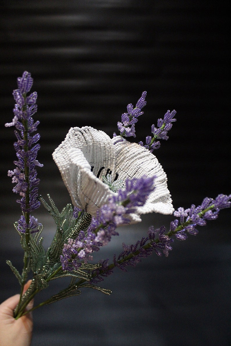 Lavender Poppy Bouquet Lavender Stems Poppy Stalk Set of 7 | Etsy
